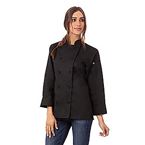 Chef Works Women's Sofia Chef Coat, Black, Medium