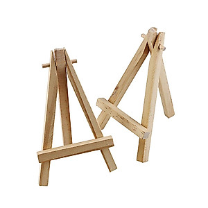 Twdrer 30 Pack 5" Mini Wood Display Easel,Natural Wood Display Stand for Displaying Small Canvases,Business Cards,Photos,DIY Crafts,Home Decorations (2.75" x 5")