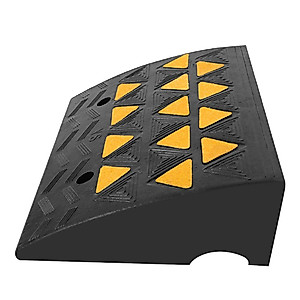 Rubber Curb Ramp, 2pcs Heavy Duty Rubber Curb Ramps Driveway Threshold Ramp for Car Vehicle Motorbike Wheelchair, 19.29 x 14.57 x 6.1