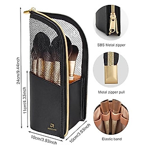 MONSTINA Makeup Brush Organizer Bag,High Capacity Portable Stand-Up Makeup Brush Holder,Professional Artist Makeup Brush Sets Case Waterproof Dust-proof Makeup Brush Cup