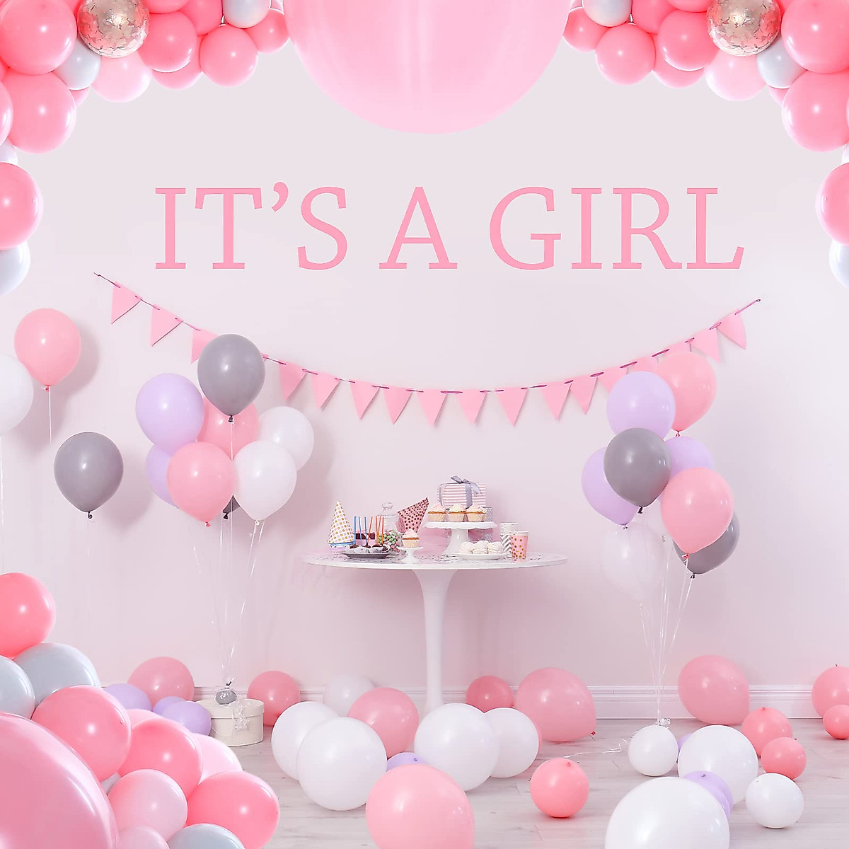 Pink Balloons Different Sizes- 12+5 Inch 70Pcs Party Balloons Helium Quality Latex Balloons Balloon garland kit as Birthday Balloons Gender Reveal Balloons Baby Shower Balloons Wedding