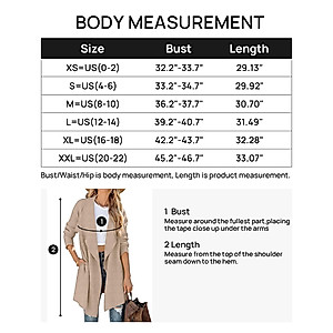ZESICA Women's Casual Lapel Cardigan Long Sleeve Open Front Irregular Hem Soft Knitted Sweater Coat with Pockets,Oats,Medium