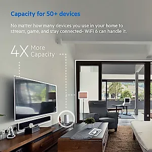 Linksys MX5300 Velop AX Whole Home WiFi 6 System: Wireless Router and Extender, Gigabit Ethernet Ports, 5.3 Gbps, 3,000 sq ft, 50 devices (1-Pack)