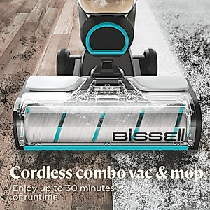BISSELL, 2554A CrossWave Cordless Max All in One Wet-Dry Vacuum Cleaner and Mop for Hard Floors and Area Rugs, Black/Pearl White with Electric Blue Accents