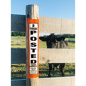 WristCo Posted Sign Orange No Trespassing for outdoors - 4" x 20" 100 per Roll - weatherproof tear-resistant Tyvek high visibility for warning hunting fishing trapping