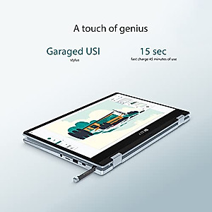 ASUS Chromebook Flip CX3, 14" Touchscreen Full HD NanoEdge Display, Intel Core i5-1130G7, 256GB PCIe SSD, 8GB RAM, Garaged Stylus, Backlit Keyboard, Wi-Fi 6, Chrome OS, AI Blue, CX3400FMA-DH586T-S