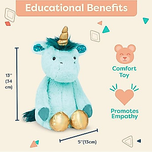 B. toys- B. softies- 12" Plush Blue Unicorn- Stuffed Animal – Soft Unicorn Toy – Washable Toys for Baby, Toddler, Kids- Happy Hues- Sweet Sky-0 Months +