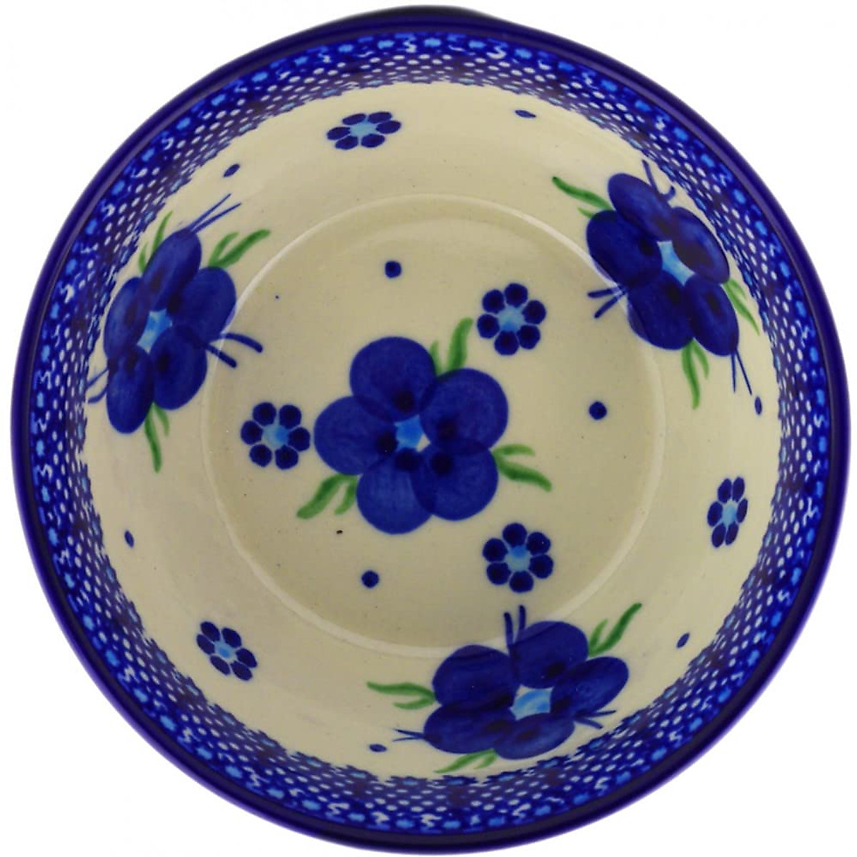 Polish Pottery Bowl 5-inch (Bleu-belle Fleur)