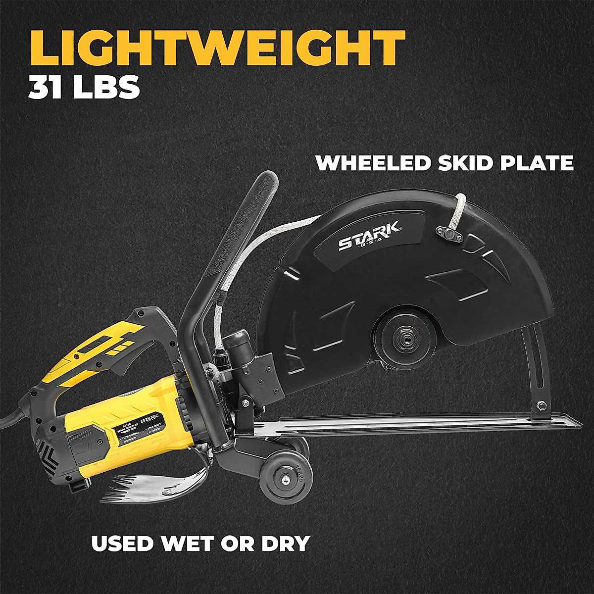 XtremepowerUS 3200W Electric 16" Wet/Dry Cutter Circular Saw Concrete Saw Cutter Saw 20AMP Water Line (Blade Not Included) Disc Cutter, Power Cutter