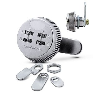 Combi-Cam 7803S FJM Security 4-Dial Combination Cabinet Lock, 1 Pack, Chrome