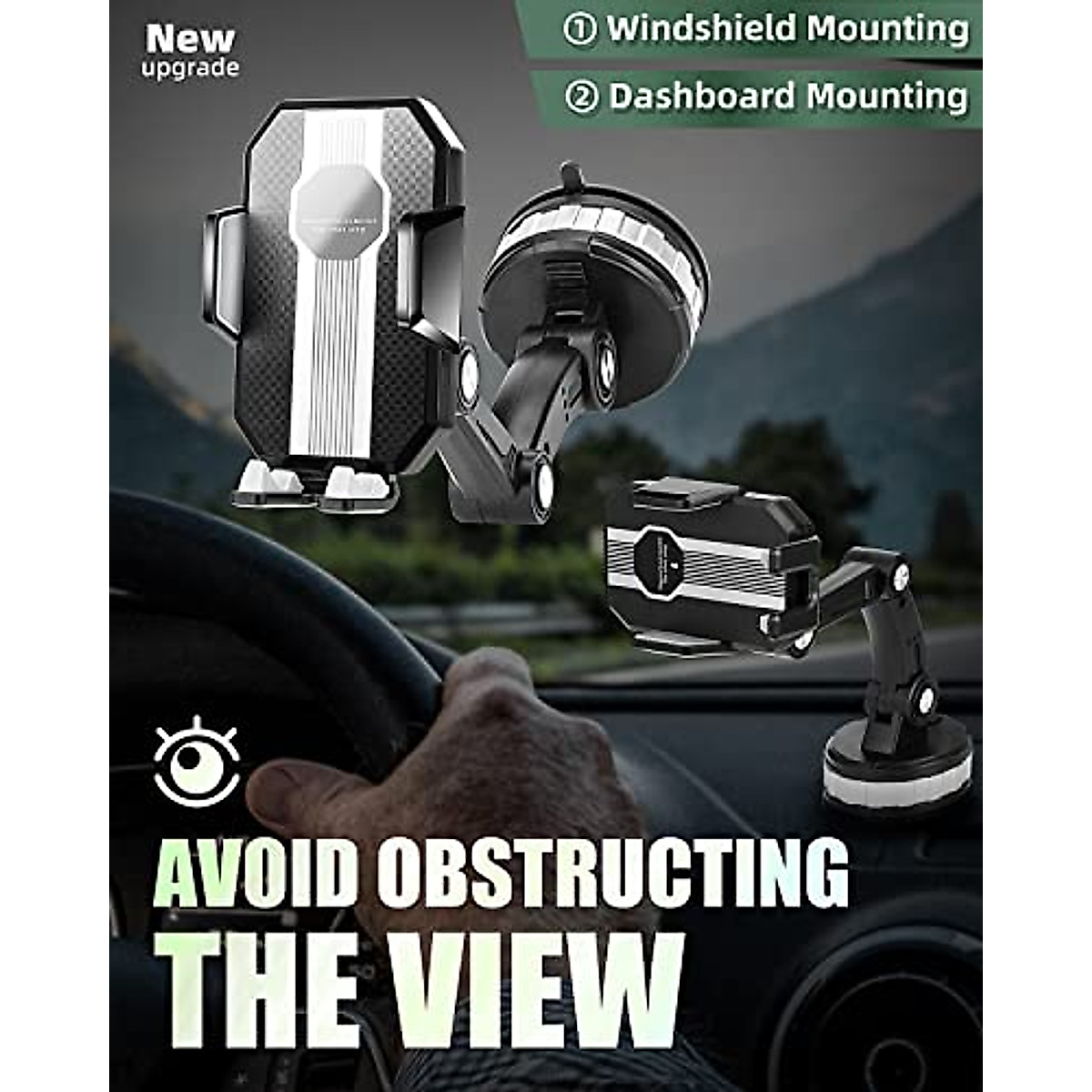 2023 New Sucker Car Phone Holder - Universal Phone Mount Dashboard Windshield Window Cell Phone Mount Super Adsorption Phone Holder with Robot Arm Car Phone Holder Automobile Fit for iPhone Smartphone