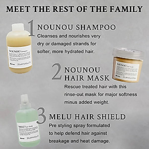 Davines NOUNOU Shampoo | Hydrating Deep Shampoo for Bleached, Permed, Relaxed, Damaged Hair or Very Dry Hair | Replenishes Chemically Processed Hair | 8.45 fl oz (Pack of 1)