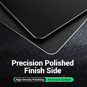 HONKID Metal Aluminum Mouse Pad, Office and Gaming Thin Hard Mouse Mat Double Sided Waterproof Fast and Accurate Control Mousepad for Laptop, Computer and PC,9.05"x7.08", Black