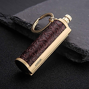 BOLLAER Keychain Matchstick Fire Starter, Permanent Metal Match Flint Lighter Waterproof Matchstick Survival Flint Fire Starter for Camping Emergency Surviva (Brown)