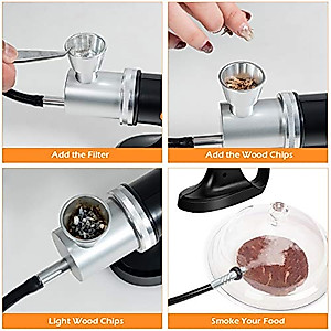 COSTWAY 2-in-1 Food Smoker Gun, Professional Handheld USB Cold Smoking Infuser and Vacuum Function, Portable Cocktail Smoke Gun with 3 Modes for Beverage, Cheese, Meat Smoker