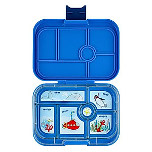 Yumbox Bento Lunch box for Kids (2-7); Leakproof 5-Compartment Design; Fits Standard Lunch Bags; Easy-Open Latch; Healthy Portion Control; Lightweight, Durable & BPA-Free (Surf Blue)