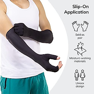 BraceAbility Compression Arthritis Gloves - Copper Hand Support for Rheumatoid or Psoriatic Arthritis, Carpal Tunnel Syndrome, Osteoarthritis, Swelling, Gout and Raynaud's Pain (Small - Pack of 2)