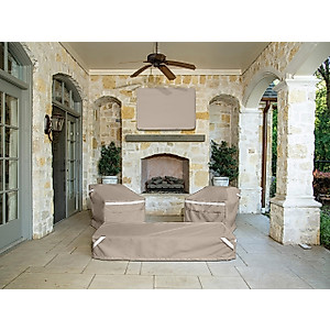 Covermates Square Patio Accent Table Cover - Patio Outdoor Furniture Cover, Water Resistant Outdoor Ottoman/Side Table Cover, Prestige 900D Polyester, 42W x 42D x 25H, Clay