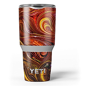 Design Skinz Red Acrylic Swirl - Skin Decal Vinyl Wrap Kit compatible with the Yeti Rambler Cooler Tumbler Cups