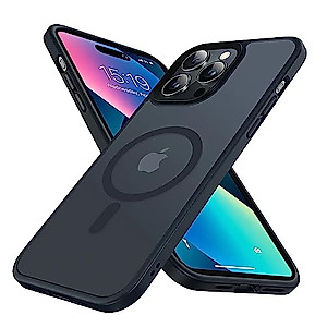 Mgnaooi Magnetic Case for iPhone 12 &iPhone 12 Pro Case [MIL-Grade Drop Tested & Compatible with MagSafe] Translucent Matte Back with Aluminum Alloy Keys, Anti-Fingerprint Anti-Scratch, Black