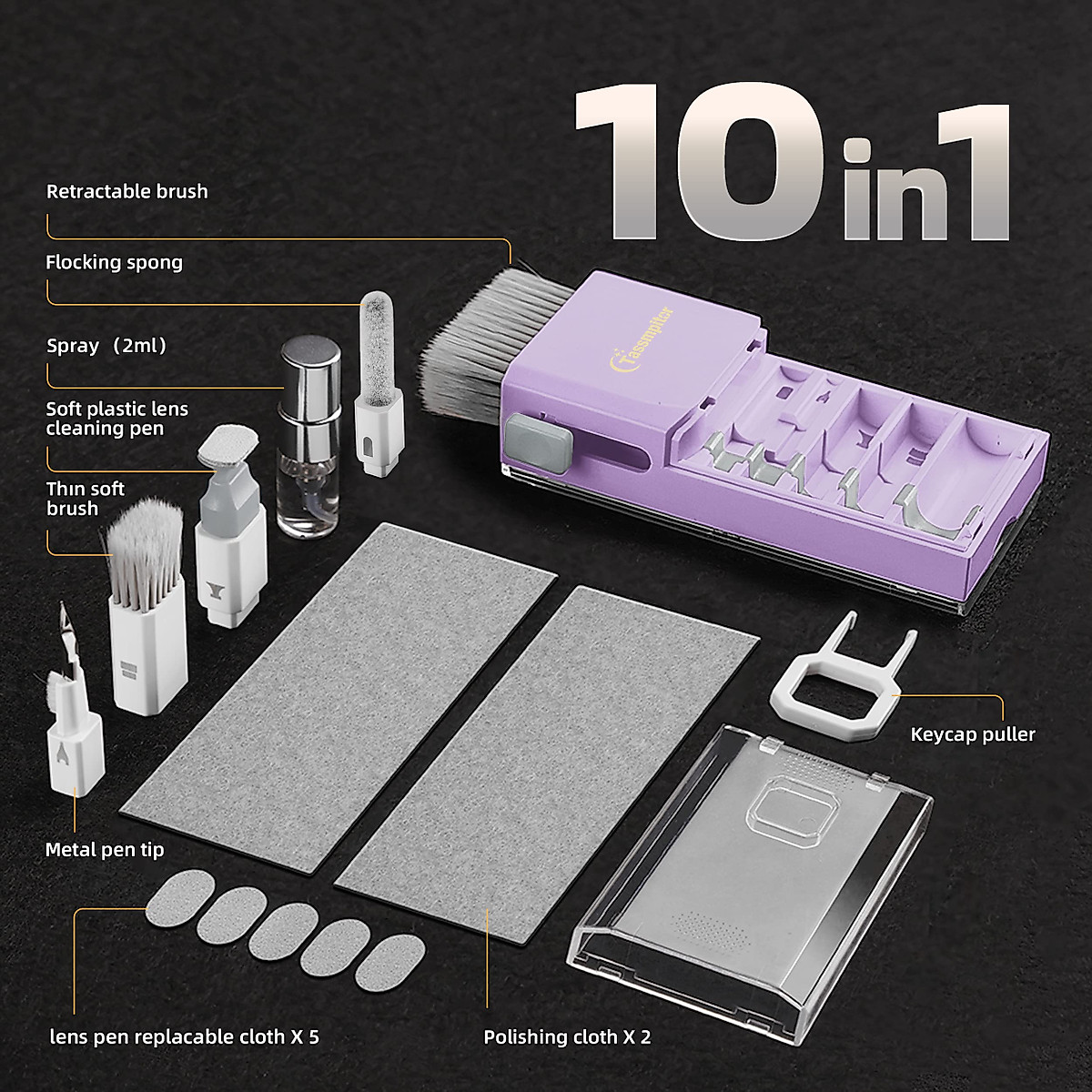 Laptop Screen Keyboard Cleaner Kit - 10-in-1 Electronics Cleaning Tool for MacBook iPad iPhone Pro Cell Phone, Brush Tool for Tablet, Computer, PC Monitor,TV Camera Lens with Patent