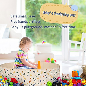 SUNWUKING Toddler Sand and Water Table - Foldable and Portable Ball Pit, Small Sandbox and Baby Sensory Play Activity Center Ideal for Game Room, Pet Bathing and Summer Fun 32 * 8 Inches