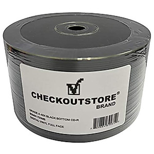 CheckOutStore 48x Black Bottom CD-R 80min 700MB Digital Vinyl Full Face (Pack of 200)