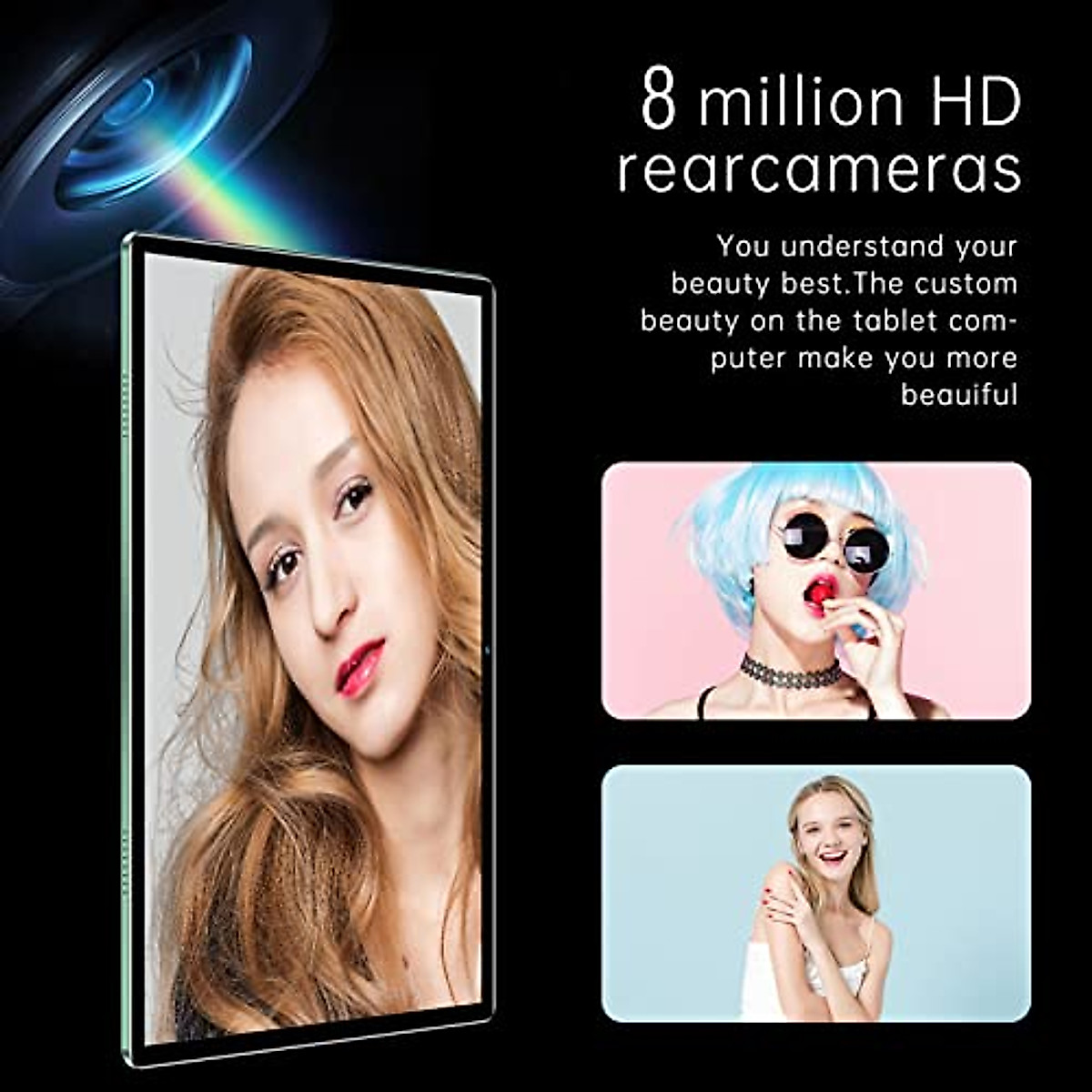 Calling Tablet, 10.1 Inch Tablet 8 Core CPU 100-240V Green for Gaming (US Plug)