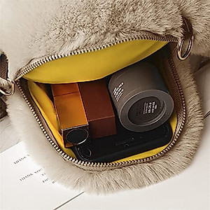 Plush Rabbit Shaped Crossbody Faux Fur Bunny Hare Shoulder Bag Knapsack Girls Travel Satchel