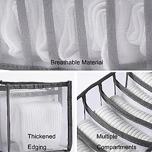 Wardrobe Clothes Organizer for Jeans, 7 Grids Clothes Drawer Organizers for Clothing, Pants Storage Organizer for Closets T-shirt,Legging,Skirts,Jeans,Kid Clothes (1 Pack Gray)