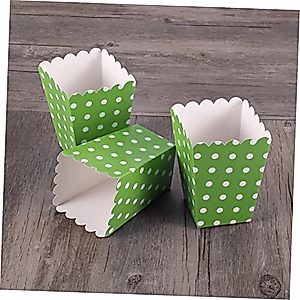 SAFIGLE 48 Pcs Popcorn Boxes Paper Snack Boxes Popcorn Holder Party Decoration Supplies Green European and American Container Popcorn Boxes Dot Design Snack Box Party Popcorn Cups