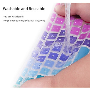 Colorful Keyboard Cover Compatible with Logitech K350 MK550 MK570 Wireless Wave Keyboard, Logitech K350 MK550 MK570 Full Keyboard Protector Skin -Rainbow