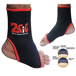 2Fit Elasticated Neoprene Ankle Foot Brace Support Pain Injury Relief Leg & Foot (S/M)