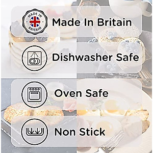 English Muffin Rings 3.5" - Non Stick Crumpet Rings for Fluffy Muffins - Set of 4 Metal Baking Rings Set - Egg Ring Molds for Baking - No Leak Sturdy Egg Ring Set - Made in the UK