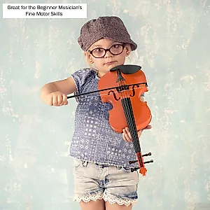 Hey! Play! Kid’s Toy Violin with 4 Adjustable Strings and Bow - Musical Sounds- Realistic-Looking Instrument for Learning Classical Music