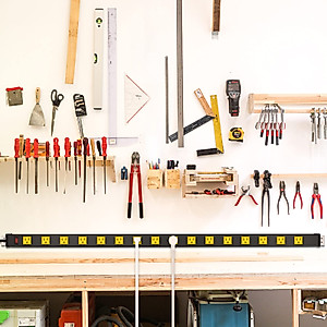 JUNNUJ Long Metal 16 Outlet Power Strip, Wide Spaced Garage Industrial Power Strip, Heavy Duty Power Strip with 6 FT Cord 15A, 125V, 1875W. Yellow