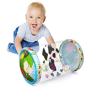 Hoovy Infant Crawling Toys | Toys for Crawling Babies | Crawling Toys for Babies 6-12 Months | Beginner Crawl Along Baby Roller | Drop Maze Tummy Time Activity Center | Early Development Jumbo Roller