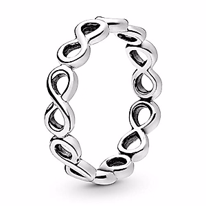 Pandora Simple Infinity Band Ring - Sterling Silver Ring for Women - Layering or Stackable Ring - Gift for Her - Sterling Silver - Size 7