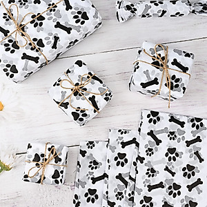 60 Sheets 20 x 20 Inch Dog Paw Print Tissue Paper Puppy Paws Gift Wrap Tissue for Gift Bags Wrapping (Dog Paw)