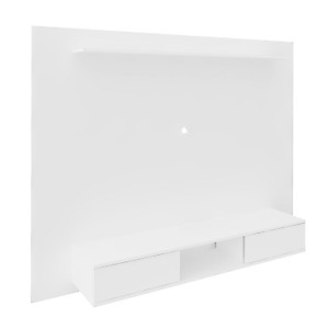 Naomi Home Zola Multi Storage Wall Media Center for up to 70 inch TVs, Entertainment Center with Storage, Floating TV Stand with 2 Sliding Doors and 2 Floating Wall Shelves, UV Painting Finish White