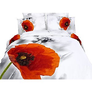 Dolce Mela DM493T Duvet Cover Set, Twin, Poppies