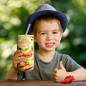 Karenhi Christmas Glass Cups Christian Tumbler Cup Glass Water Bottles Coffee Mugs Gifts for Women 16 oz Glass Bible Spiritual Glass Cups with Bamboo Lids and Glass Straw for Women(Star)