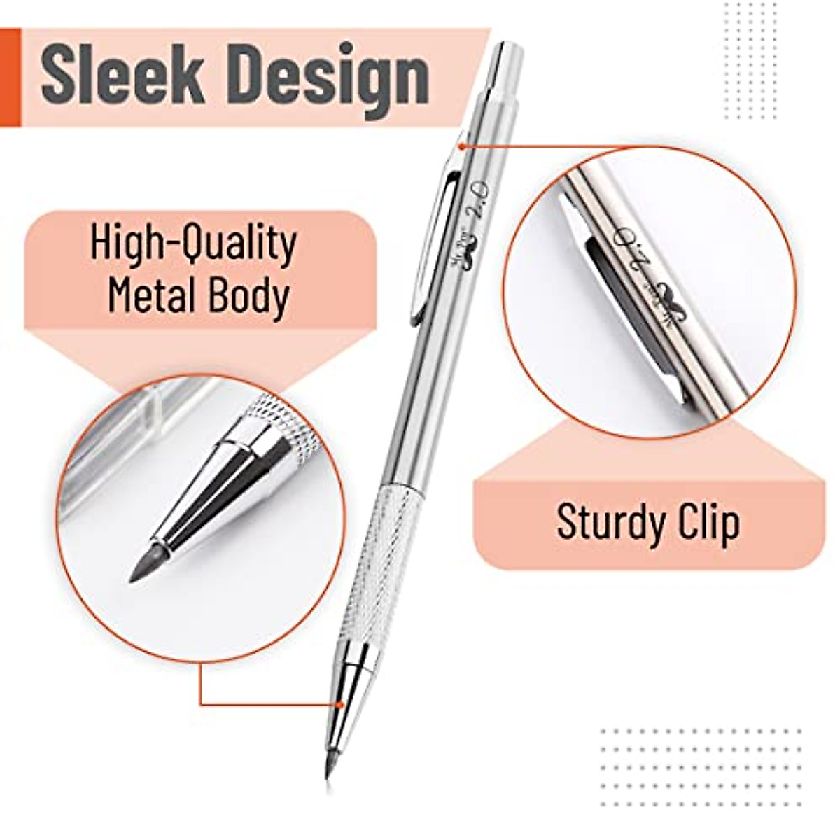 Mr. Pen 2mm Metal Mechanical Pencil - Drafting & Drawing