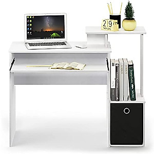 Furinno Econ Multipurpose Home Office Computer Writing Desk, White/Black
