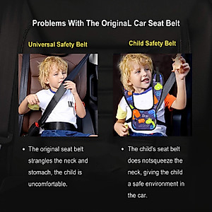Child Seat Belt Adjuster for Kids, Adjustable Car Seatbelt Protector, Soft Auto Seat Belt Cover Universal Safety Travel Harness Locking Covers for Toddler, Baby, Short People
