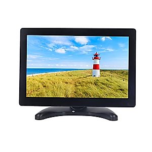 CCYLEZ 10.1in Video Monitor, 16 : 9 1280x800 Touch Screen HD Color Display IPS 178 Degree Full Angle with HD Multimedia Interface, VGA, AV, DC, Speakers, for Games Home 100 ‑ 240V