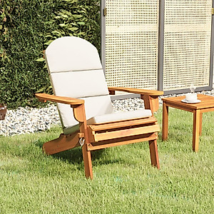 Gecheer Adirondack Patio Chair with Cushions Solid Wood Acacia 1102512A