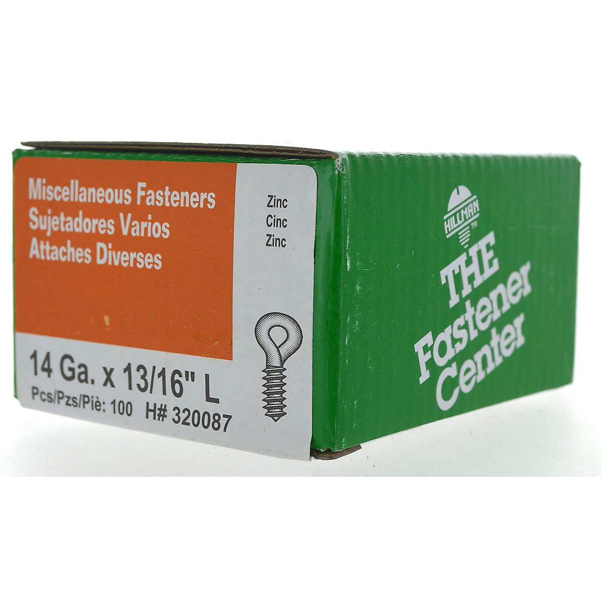 Hillman 320087 .080 x 13/16" Zinc-Plated Small Screw Eye 100-Pack