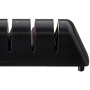 Kai PRO Diamond and Ceramic Retractable Sharpener, Kitchen Knife Sharpener for Straight, Double-Bevel Blades, Easy to Use, Three-Step Knife Sharpening Process