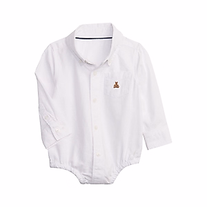 GAP Baby Boys Oxford Bodysuit Dress Shirt, White V2 Global, 0-3 Months US